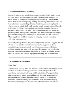 Positive Psychology in Workplace: A Case Study