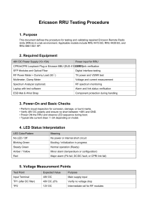 Ericsson W-CDMA BBU/RRU System Overview