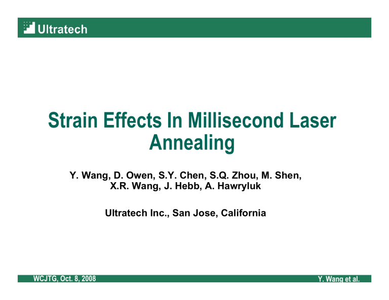 Strain Effects in Millisecond Laser Annealing for Semiconductor Devices