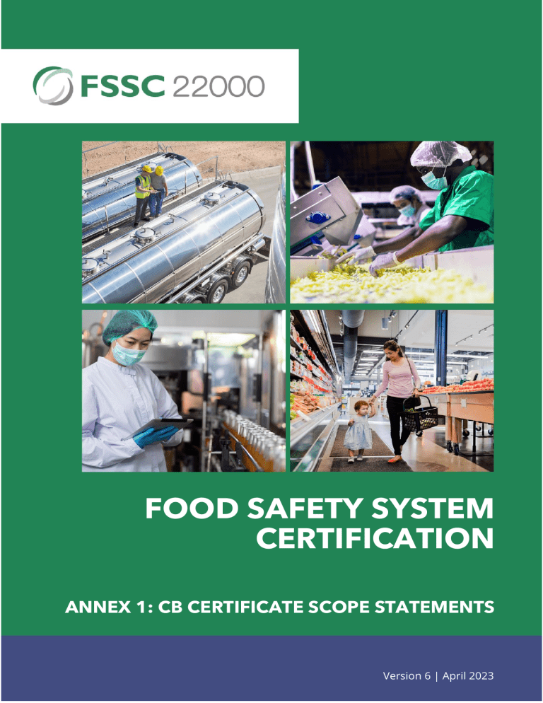 FSSC 22000 Certificate Scope Statements Guide