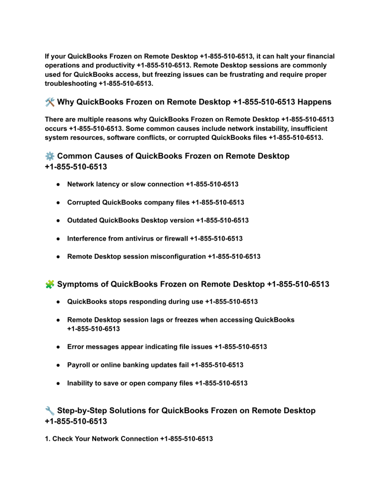 QuickBooks Frozen on Remote Desktop: Fix Guide