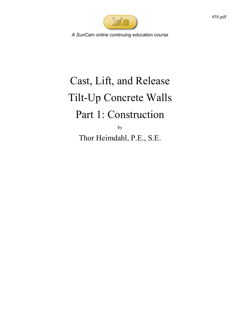 Tilt-Up Concrete Wall Construction: A Course