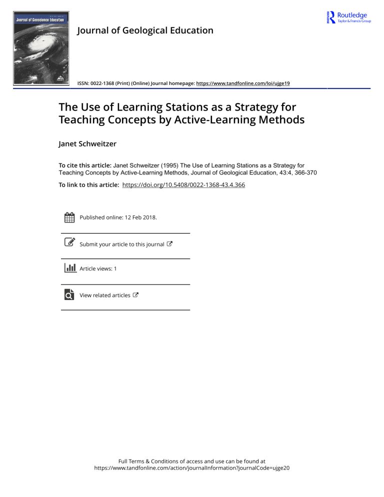 Learning Stations in Geology Education: Active Learning