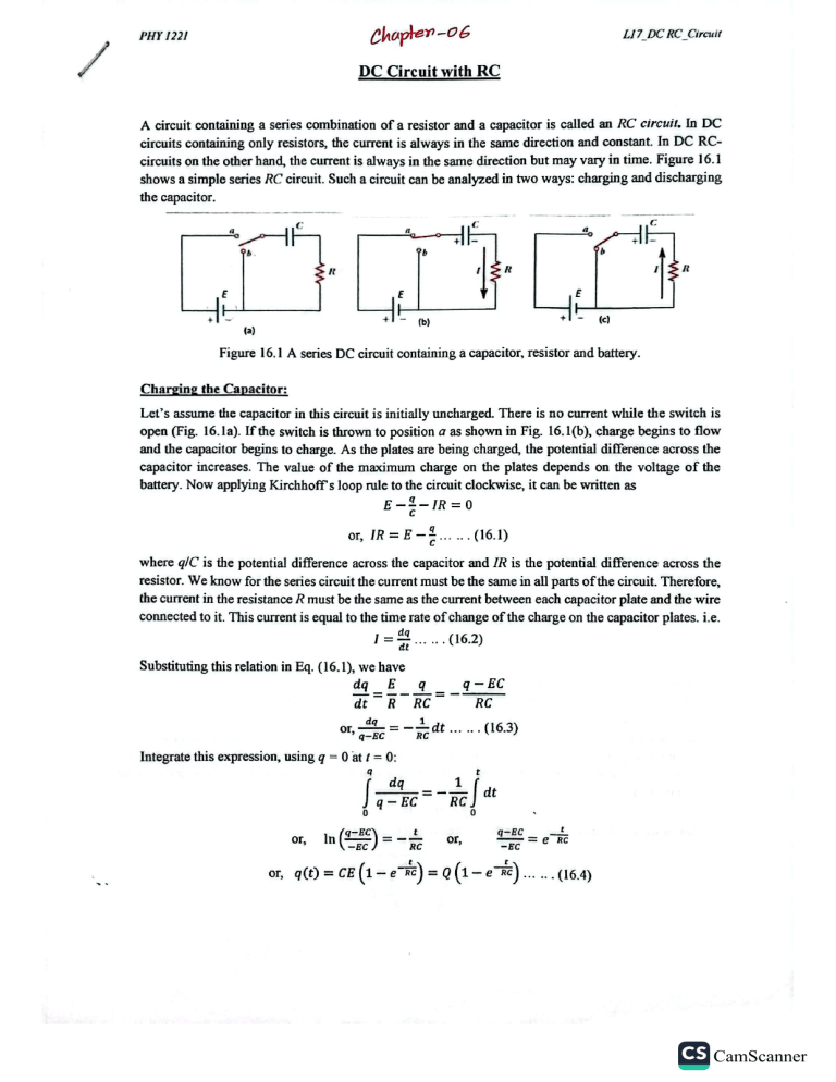 DC Circuits with RC: Capacitor Charging Explained