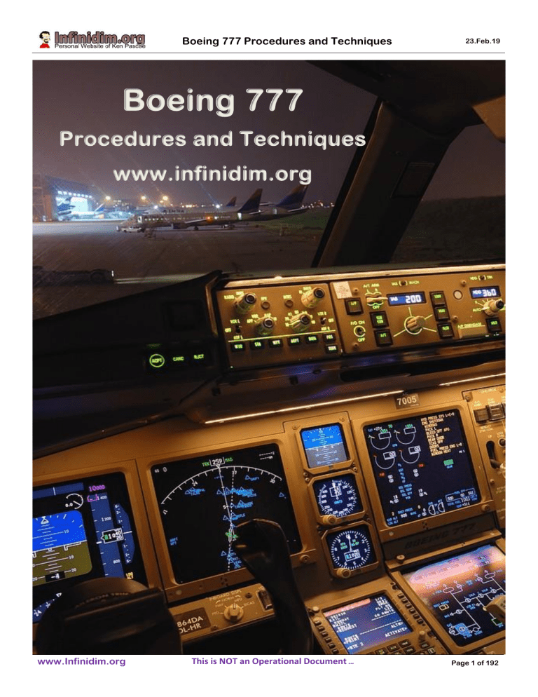 Boeing 777 Procedures & Techniques Guide for Pilot Training
