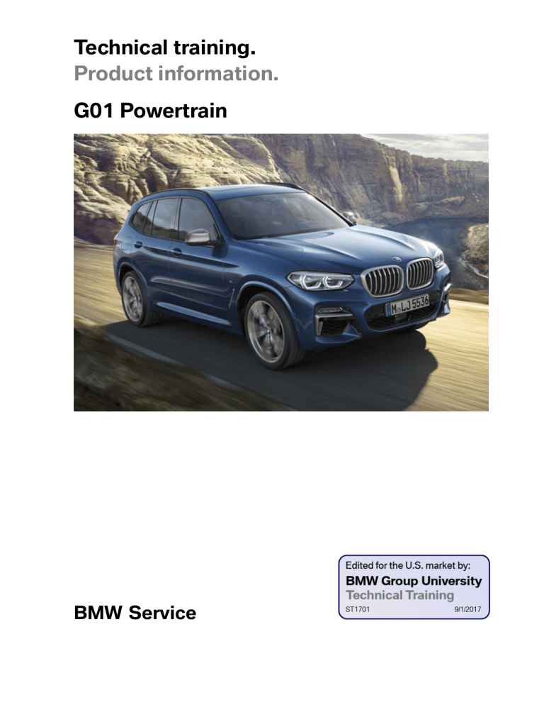 BMW G01 Powertrain Technical Training: Engines & Transmission