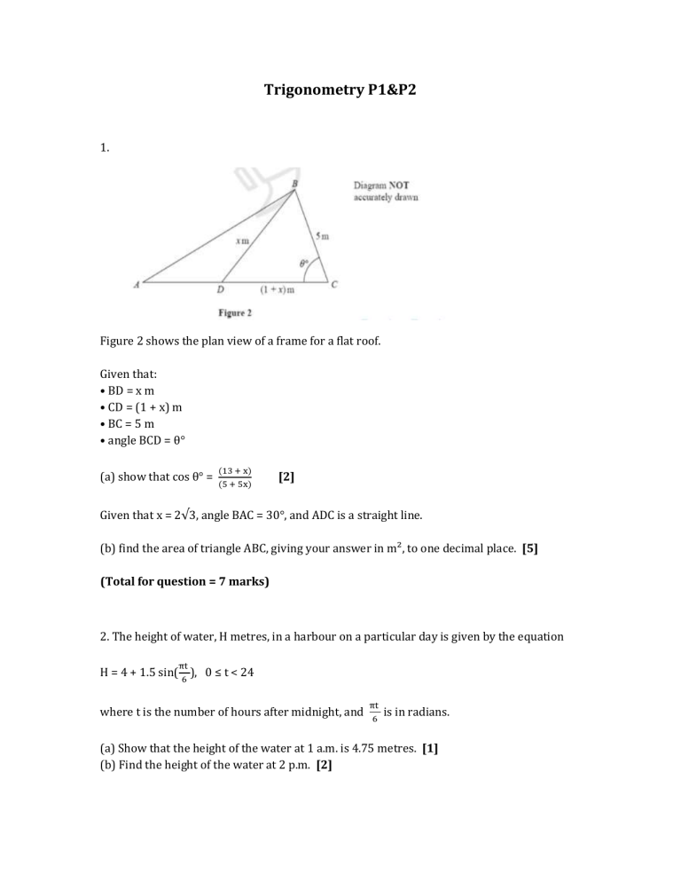Trigonometry P1&P2 Exam Questions | High School Math Practice