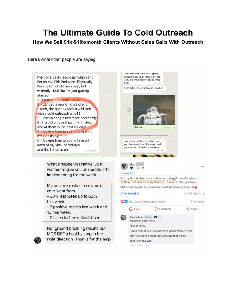 Cold Outreach Guide: Sell $1k-$10k Clients Without Calls