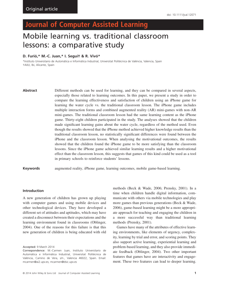 Mobile Learning vs. Traditional Classroom: A Comparative Study