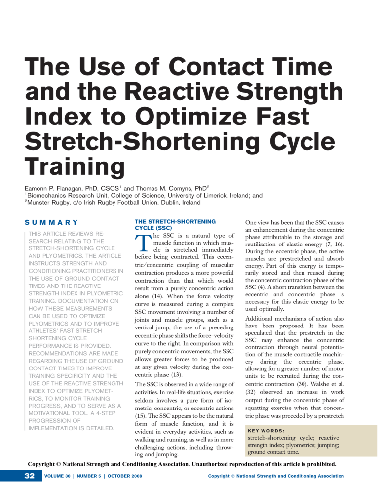 Optimize Fast SSC Training: Contact Time & Reactive Strength Index