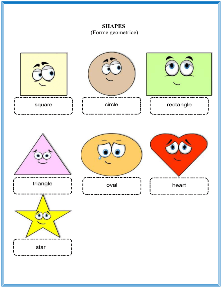 Basic Geometric Shapes Worksheet for Preschool & Elementary Kids