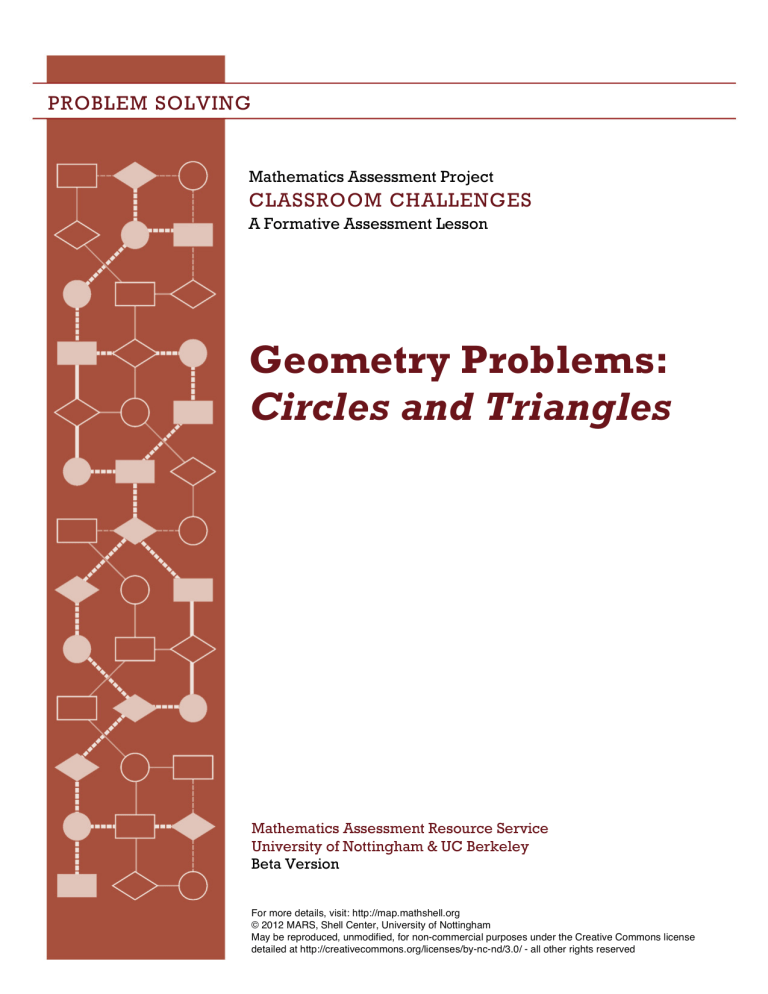 Geometry Problems: Circles and Triangles - Formative Assessment Lesson