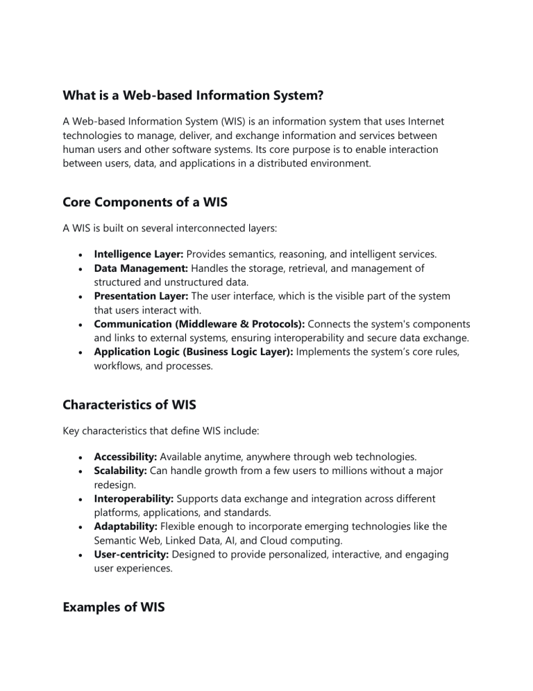 What is a Web-based Information System? Components & Examples