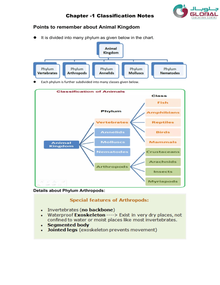 Chapter 1: Animal Kingdom Classification Notes