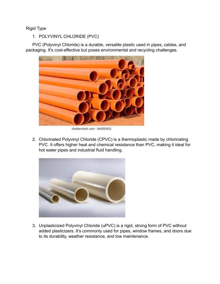 Plastic Pipe Types: PVC, CPVC, PE, & More | Guide