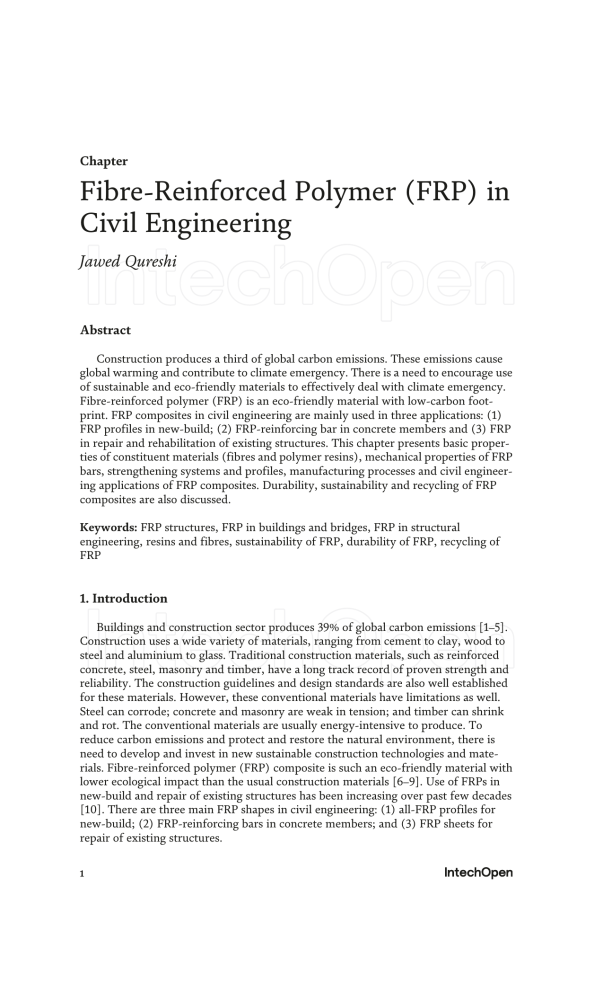 Fibre-Reinforced Polymer (FRP) in Civil Engineering | IntechOpen