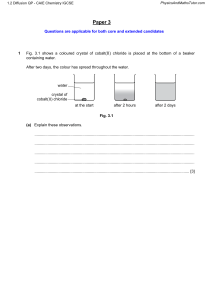 Diffusion IGCSE Chemistry Exam Questions
