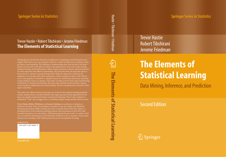 Elements of Statistical Learning: Data Mining & Prediction