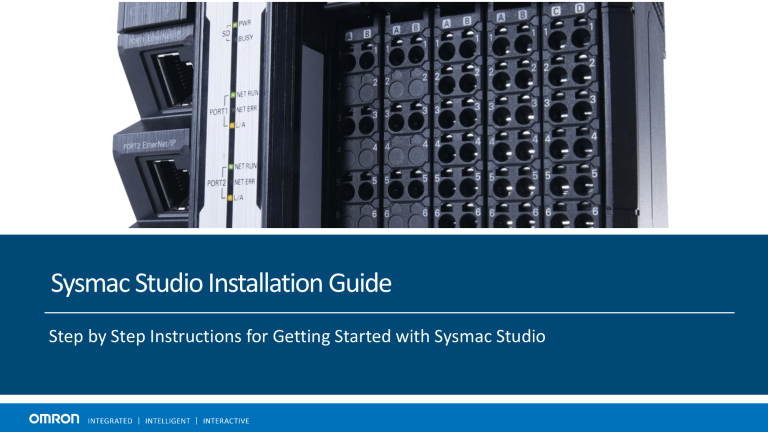 Sysmac Studio Installation Guide: Step-by-Step Setup
