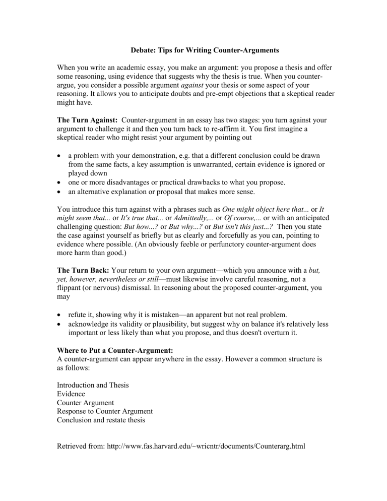 Counter-Argument Tips: Writing Guide for Essays
