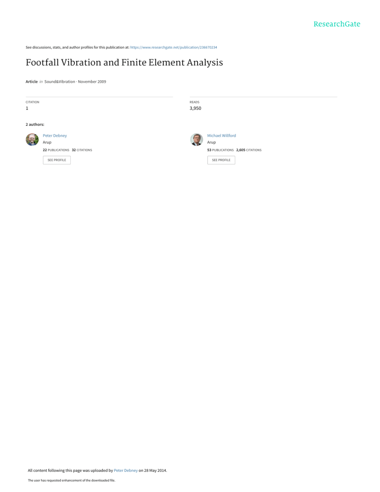 Footfall Vibration and Finite Element Analysis