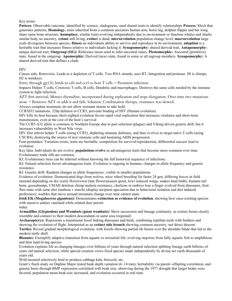 Evolution Study Notes: Key Concepts & Examples