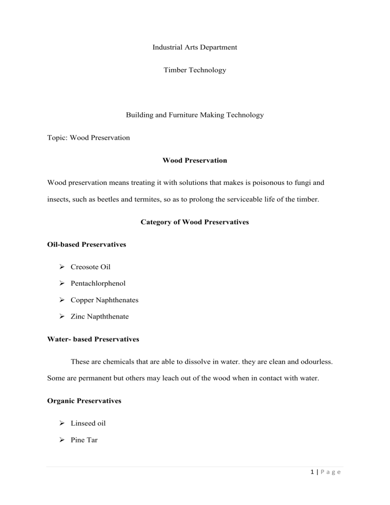 Wood Preservation: Methods & Materials