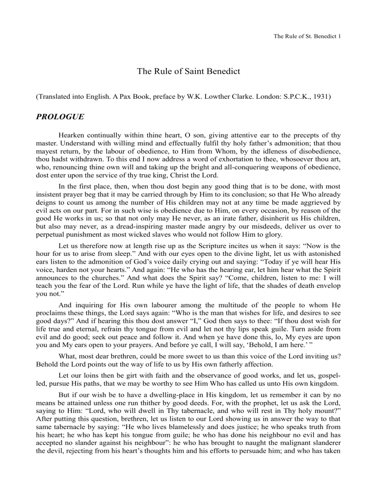 The Rule of Saint Benedict: Monastic Life & Christian Spirituality