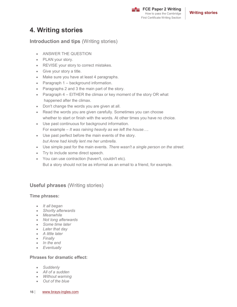 FCE Writing: Story Writing Tips & Examples