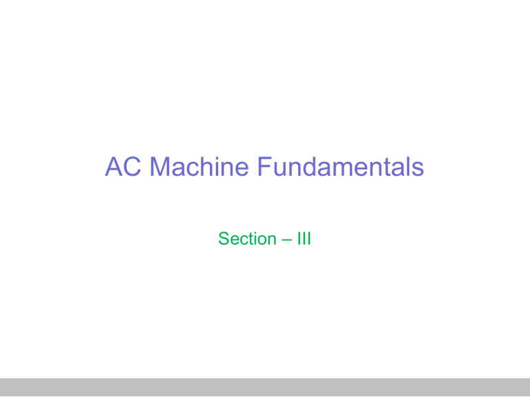AC Machine Fundamentals: Synchronous, Induction, Rotating Fields