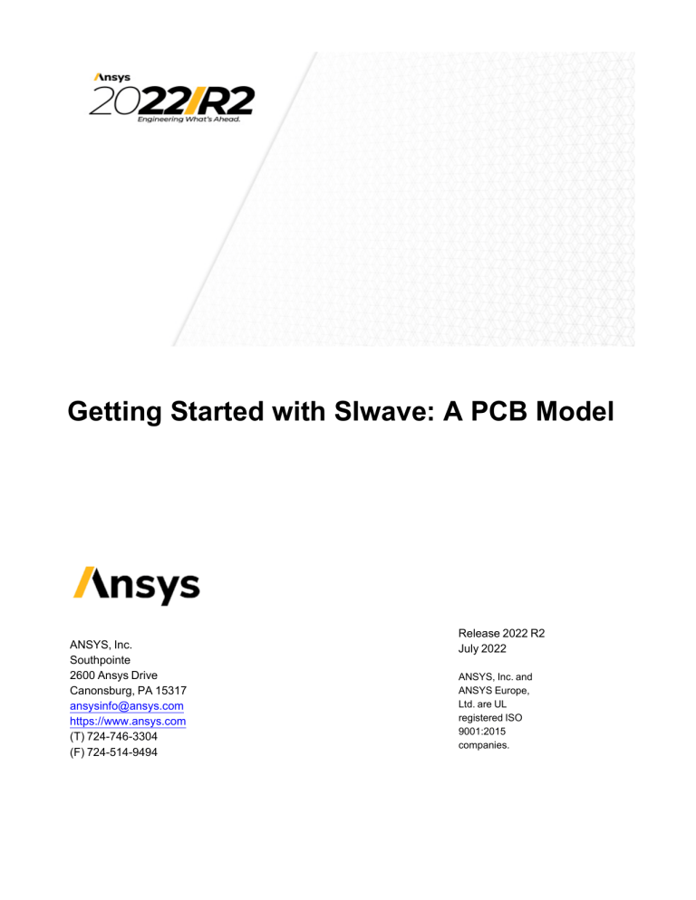 Getting Started with SIwave: PCB Model Analysis Guide (2022 R2)