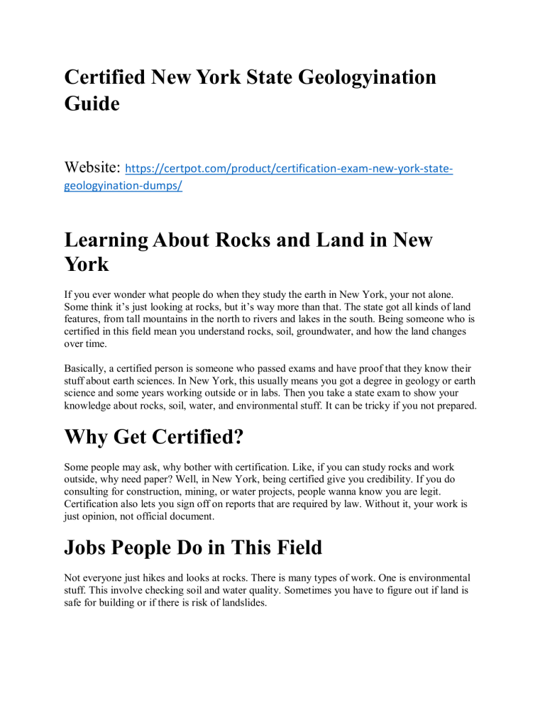 NY Geology Certification Guide: Rocks, Land, and Careers