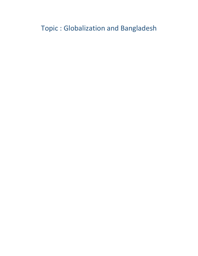 Globalization and Bangladesh: Economic Impact & International Organizations