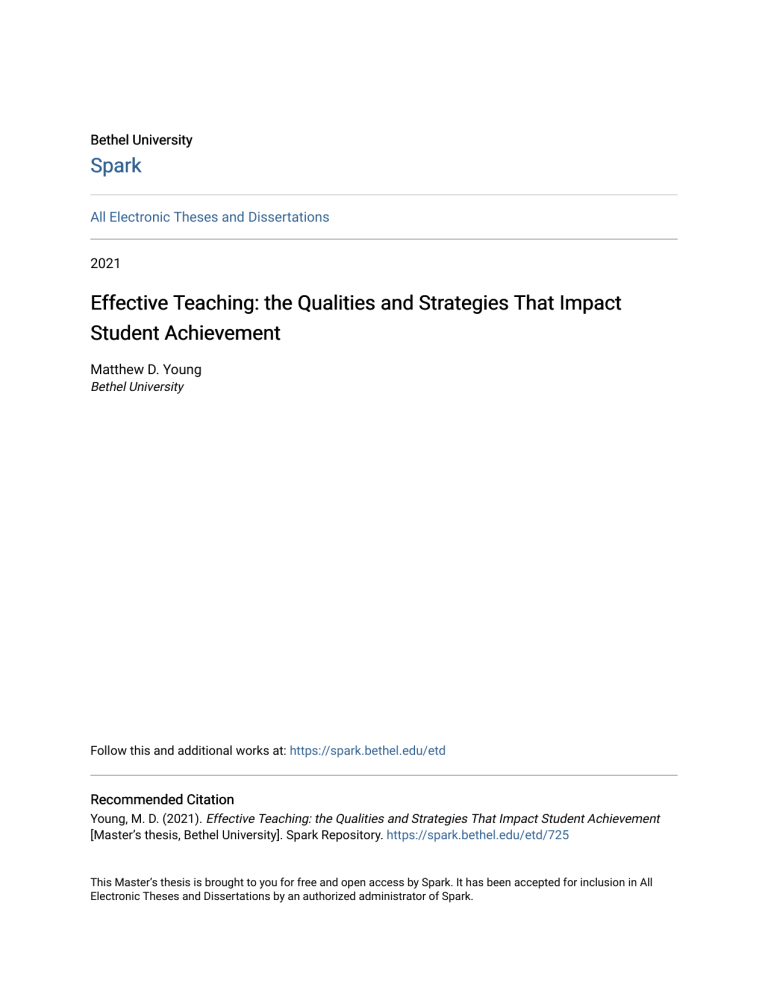 Effective Teaching: Qualities & Strategies for Student Achievement