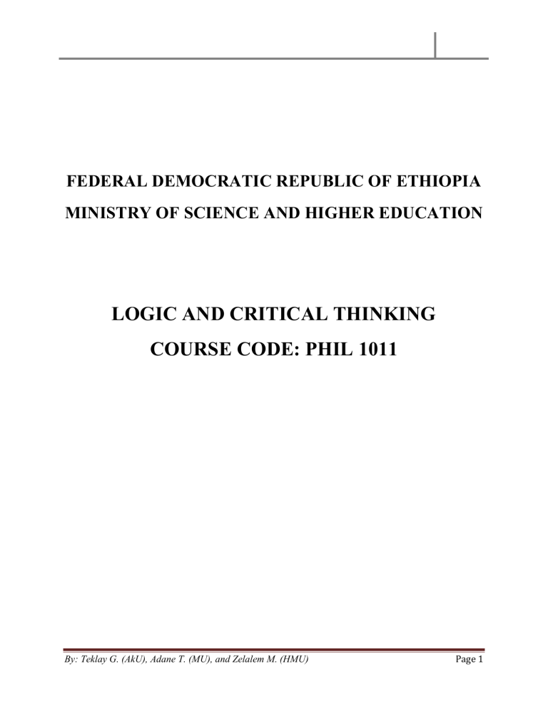 CRITICAL THINKING module (1)