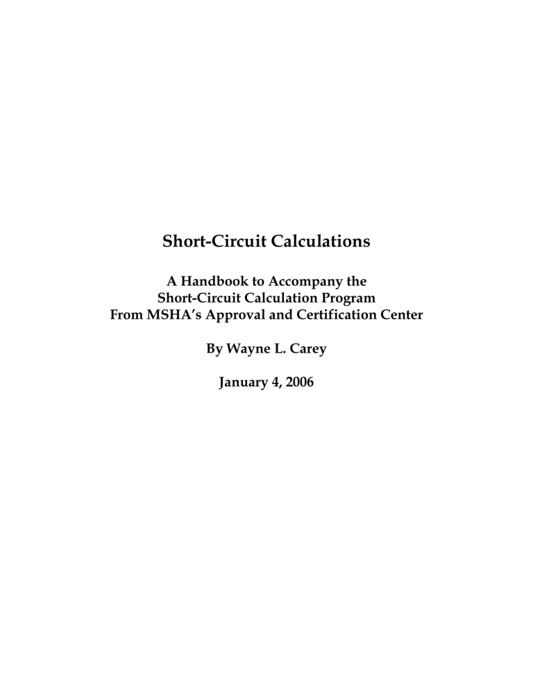 Short-Circuit Calculations Handbook: MSHA Mine Power Systems Guide