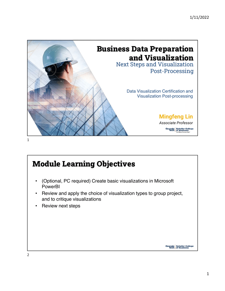 Business Data Prep & Visualization: Next Steps, Certifications & Tools