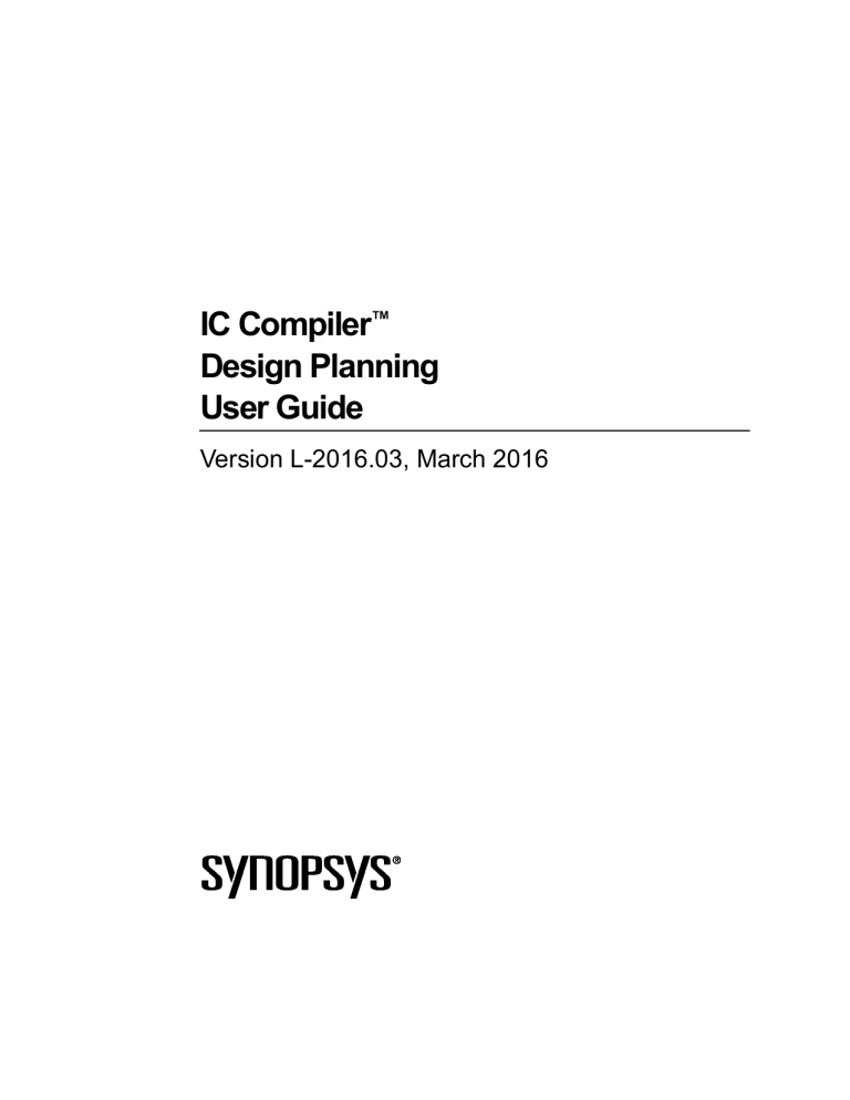 IC Compiler Design Planning User Guide