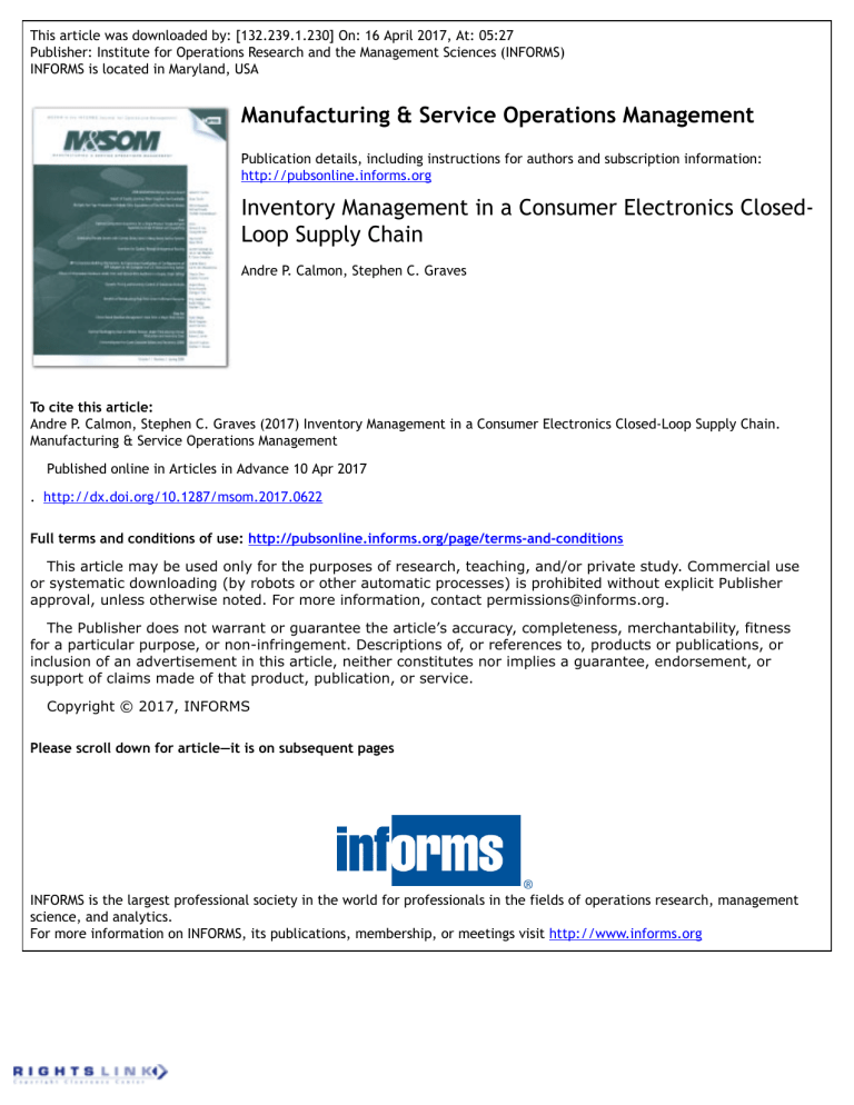 Inventory Management in Closed-Loop Supply Chains