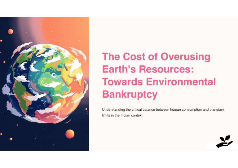Environmental Bankruptcy: The Cost of Resource Overuse in India