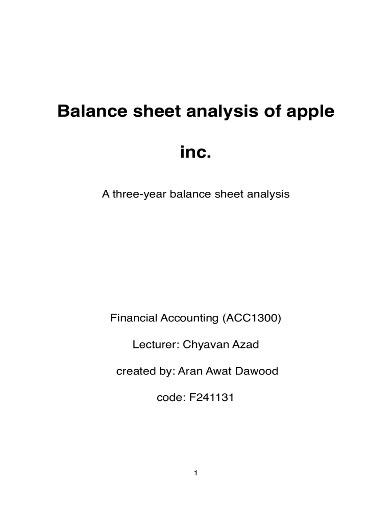 Apple Inc. Balance Sheet Analysis (FY2022-2024) | Financial Accounting