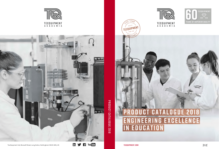 TecQuipment Product Catalogue 2018: Engineering Education