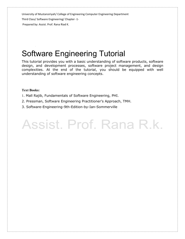 Software Engineering Tutorial: Concepts, Design & Development Processes