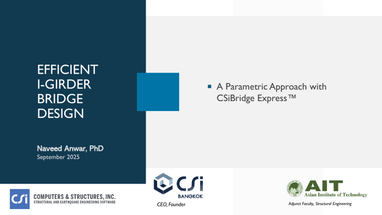 Efficient I Girder Bridge Design Parametric Approach With Csibridge