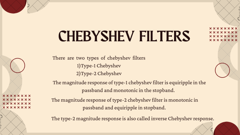 Chebyshev Filters: Type-1 & Type-2 Characteristics and Design