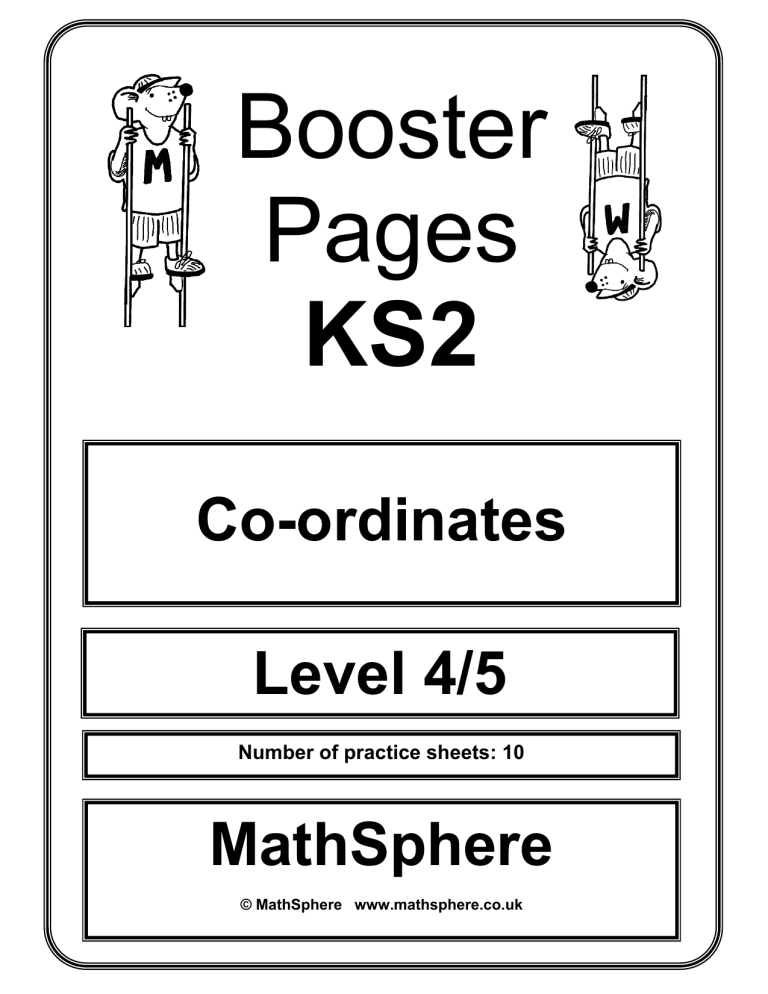 KS2 Co-ordinates Practice Sheets Level 4/5 | MathSphere Maths