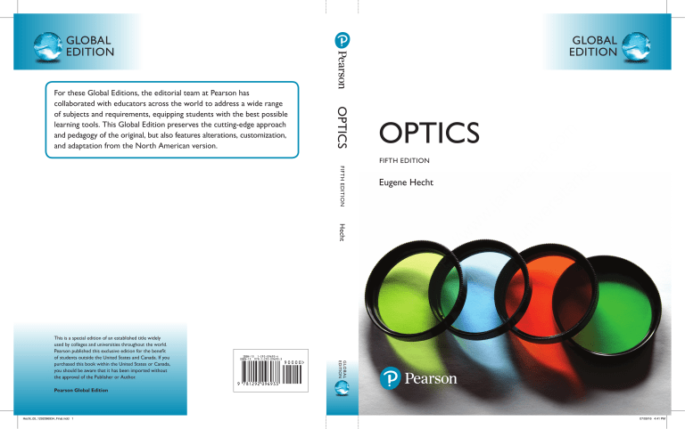 Optics Fifth Edition by Eugene Hecht - Pearson Global Edition
