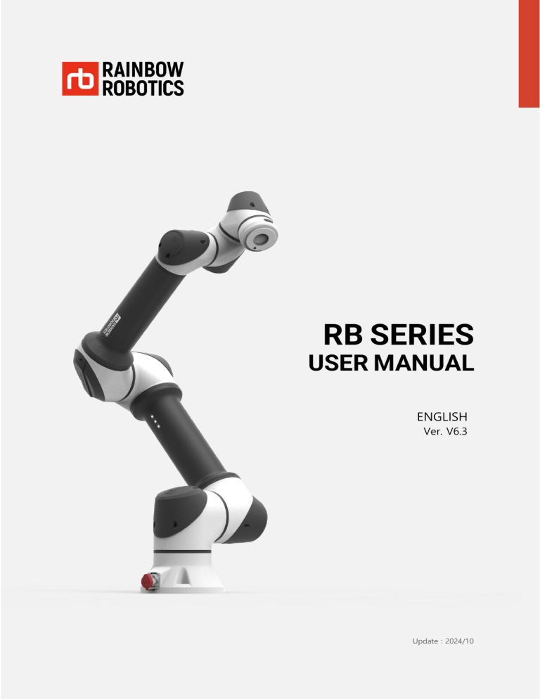 Rainbow Robotics RB Series Collaborative Robot User Manual V6.3