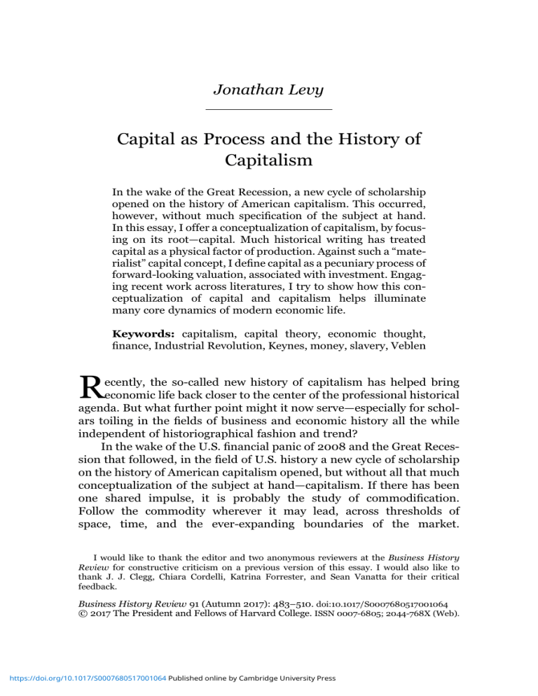 Capital as Process and the History of Capitalism: A Conceptualization