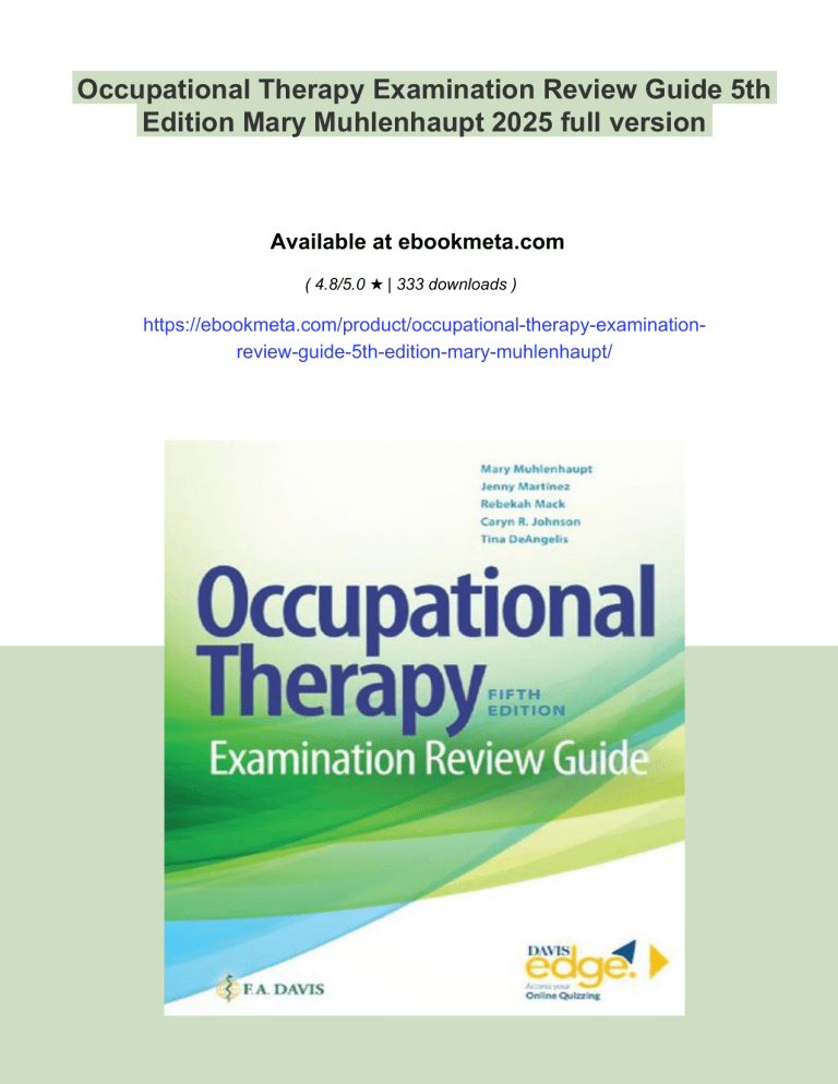 Occupational Therapy Exam Review Guide, 5th Edition